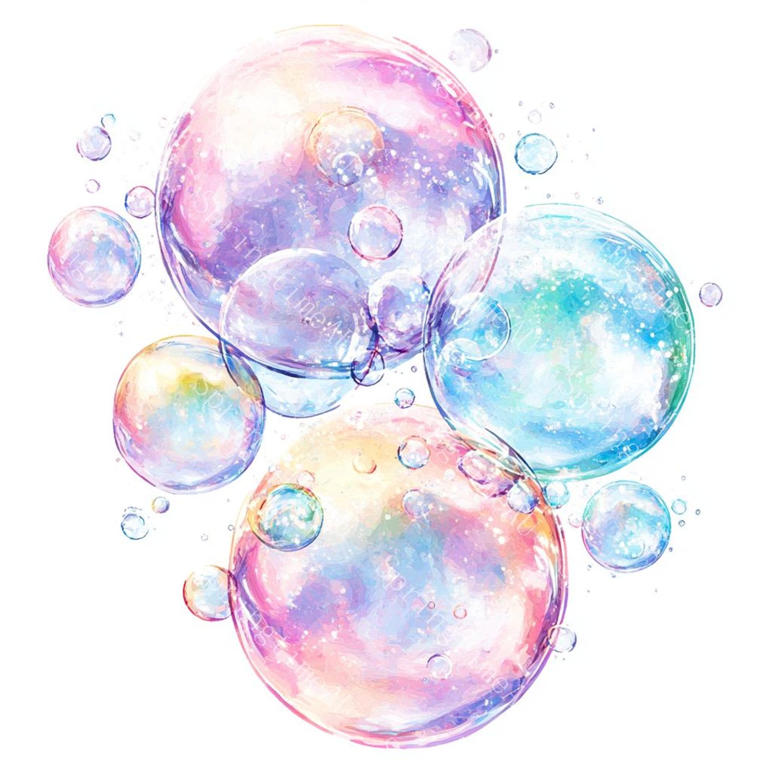 20 Pastel Soap Bubbles Clipart, Bubbly Clipart, Fantastic Bubbles ...