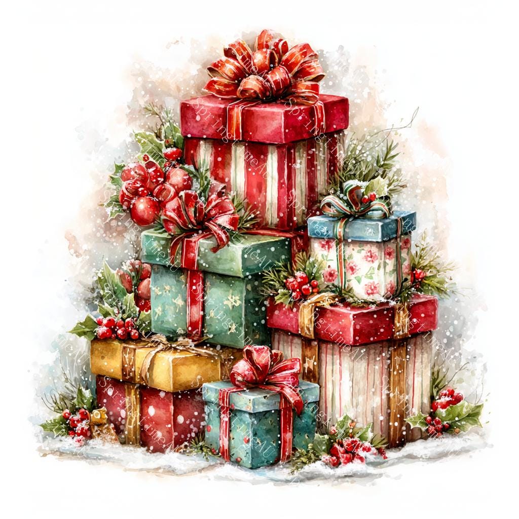 20 Christmas Gifts Clipart, Christmas Presents, Gift Boxes ...