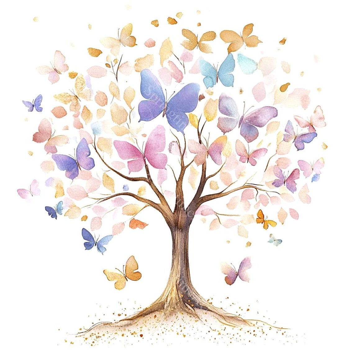16 Butterfly Tree of Life Clipart, Pretty Butterflies, Printable ...