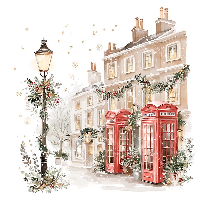 20 Christmas in London Clipart, Winter London, Cute London Travel ...