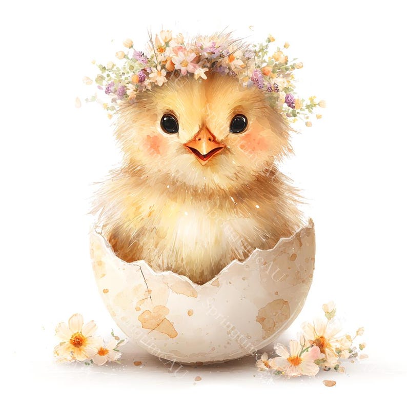 20 Easter Chick Hatching Clipart, Baby Chicks Eggs Clipart, Spring ...