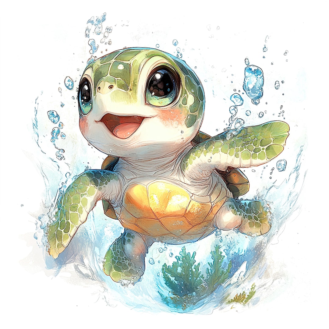 16 Cute Baby Turtle Clipart, Sea Turtle Clipart, Baby Nursery ...