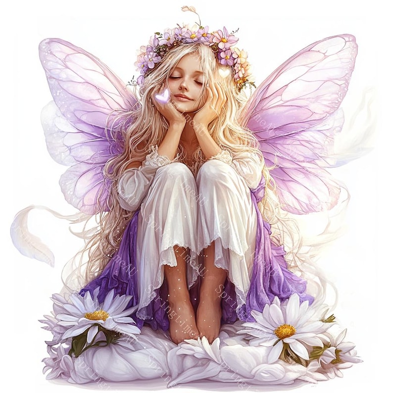 20 Purple Fairy Clipart, Forest Fairy, Whimsical Fairy, Magical Fantasy ...
