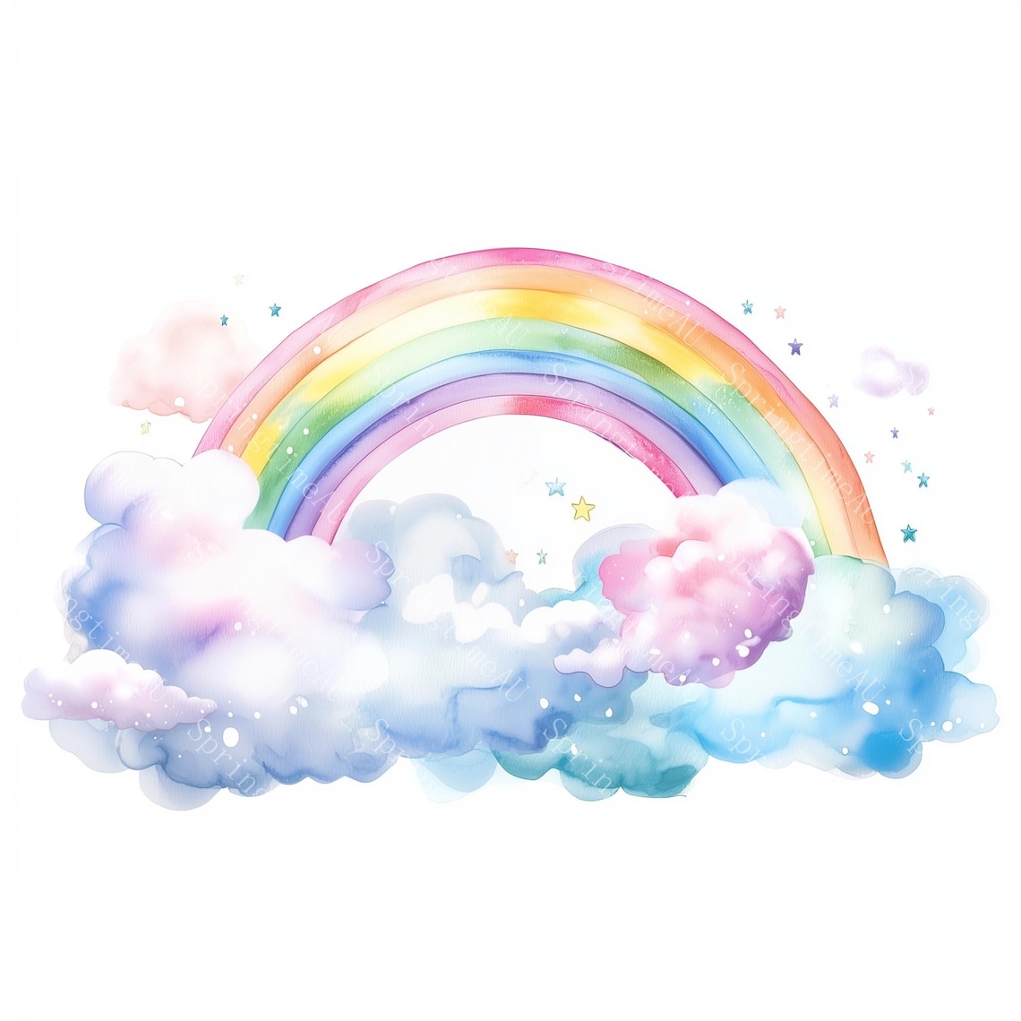20 Pastel Rainbow Clipart, Various Rainbow Clipart, Nursery Rainbow ...