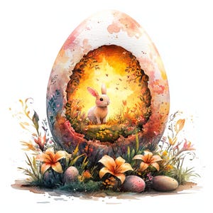 18 Easter Bunny Clipart, Cute Rabbit, Easter Eggs, Spring Clipart ...