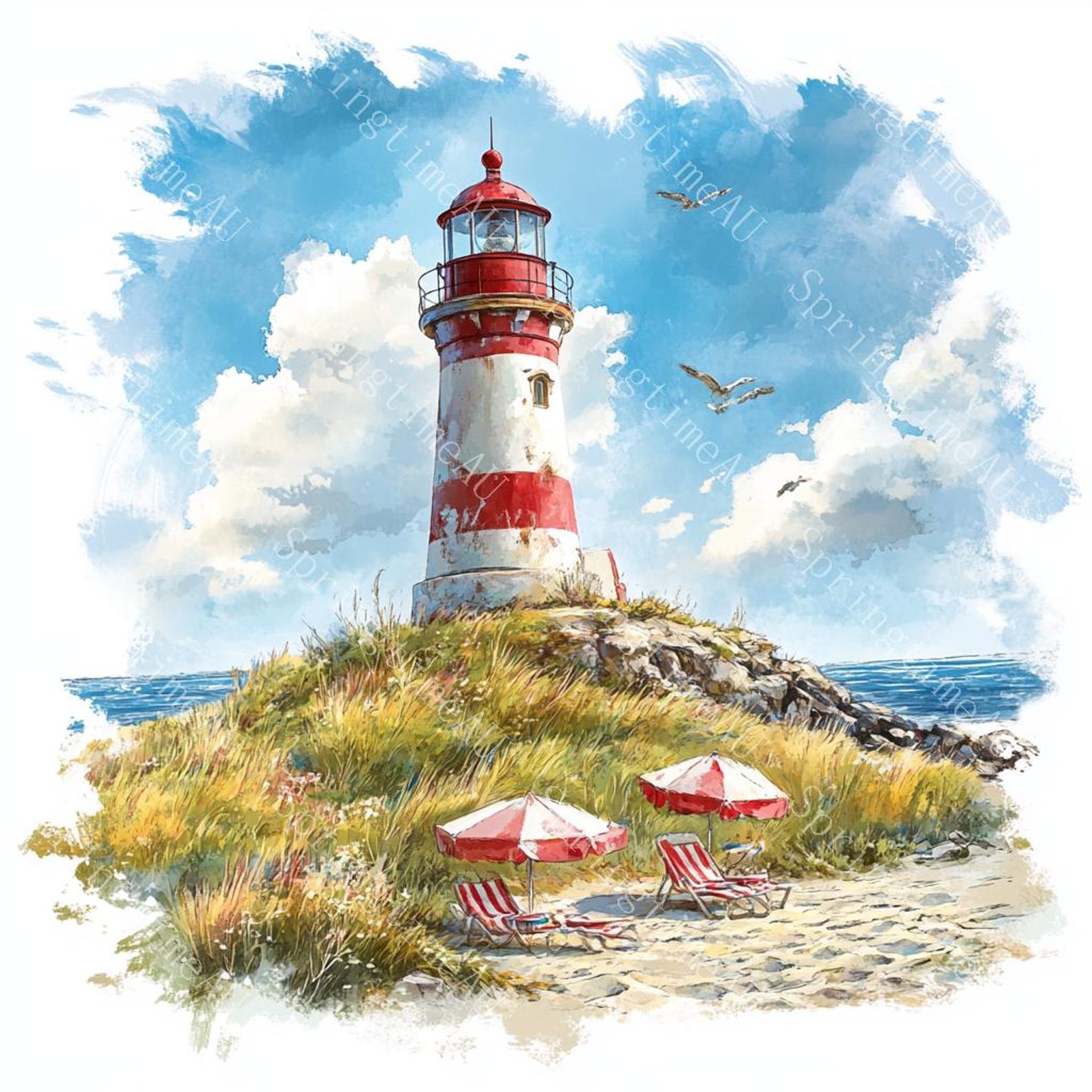 16 Vintage Lighthouse Clipart, Nautical Clipart, Ocean Clipart ...