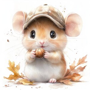 24 Fall Mouse Clipart, Autumn Harvest Mouse, Cute Mouse, Thanksgiving ...