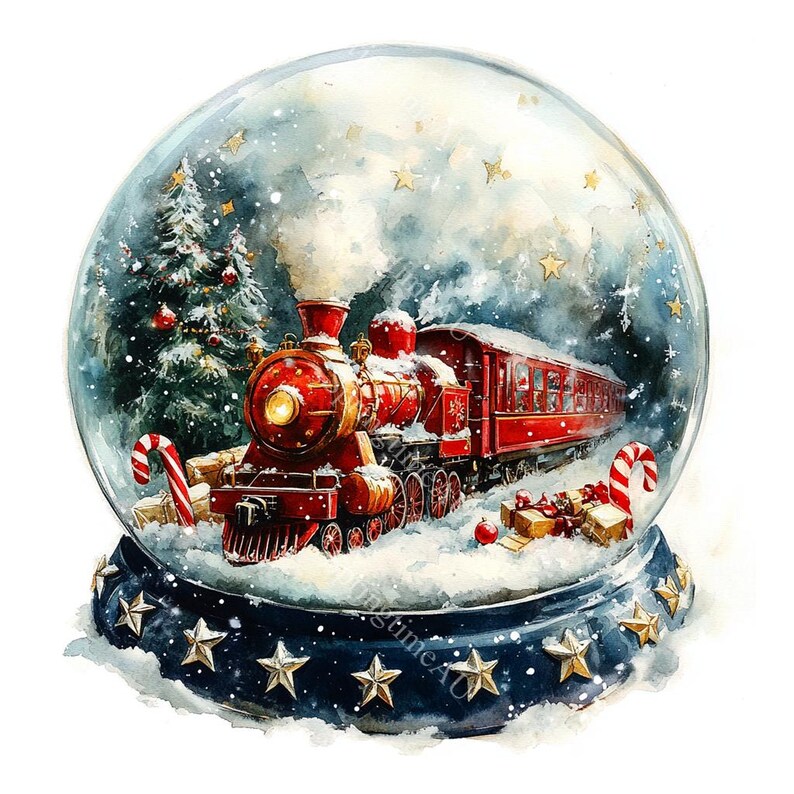 22 Christmas Snow Globes Clipart, Festive Globe, Printable Watercolor ...