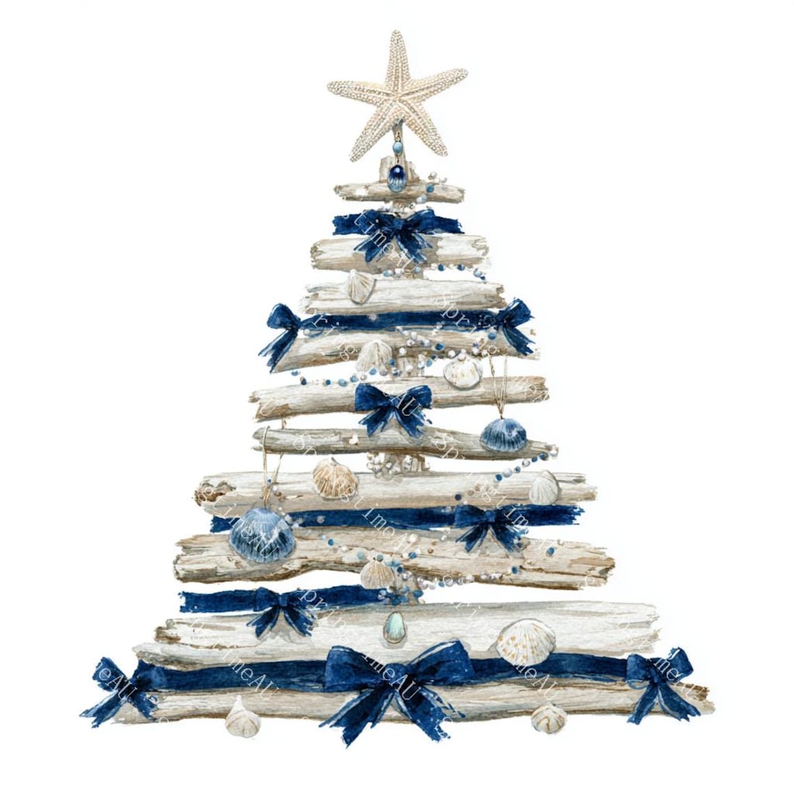 20 Coastal Christmas Tree Clipart, Christmas Graphics, Tropical Tree ...