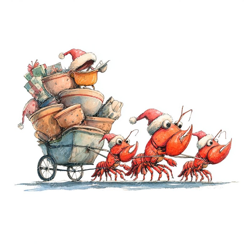 18 Cajun Christmas Clipart, Cajun Santa and Alligator, Southern ...