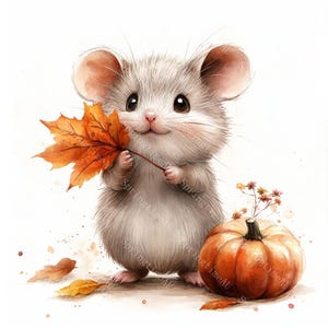 24 Fall Mouse Clipart, Autumn Harvest Mouse, Cute Mouse, Thanksgiving ...