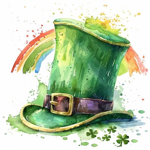 18 Leprechaun Hat Clipart, Green Hat, Saint Patrick's Day, Printable ...