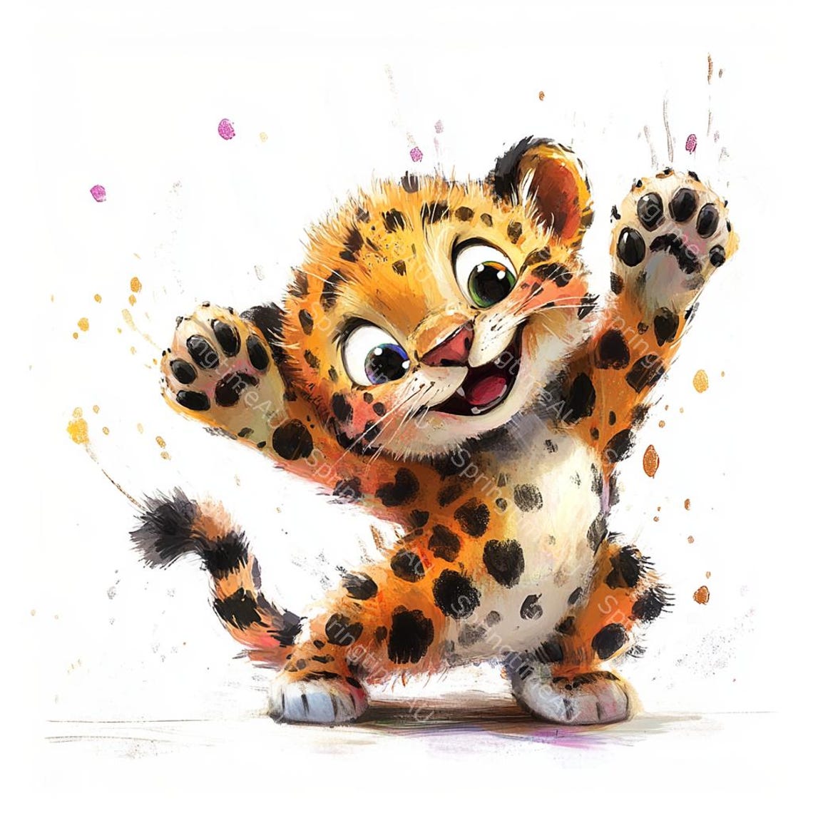 16 Quirky Funny Leopard Clipart, Cute Leopards Clipart, Cartoon ...