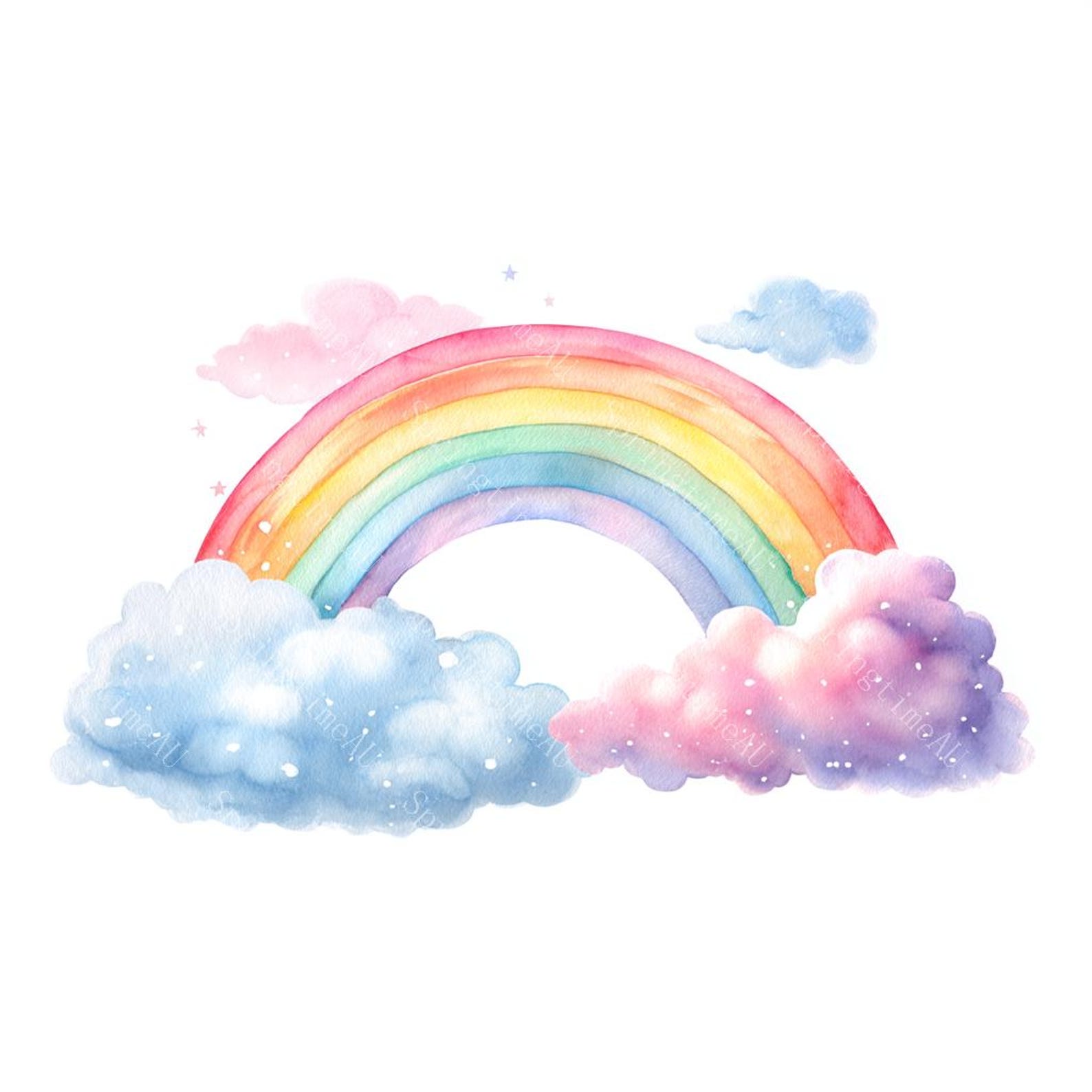 20 Pastel Rainbow Clipart, Various Rainbow Clipart, Nursery Rainbow ...