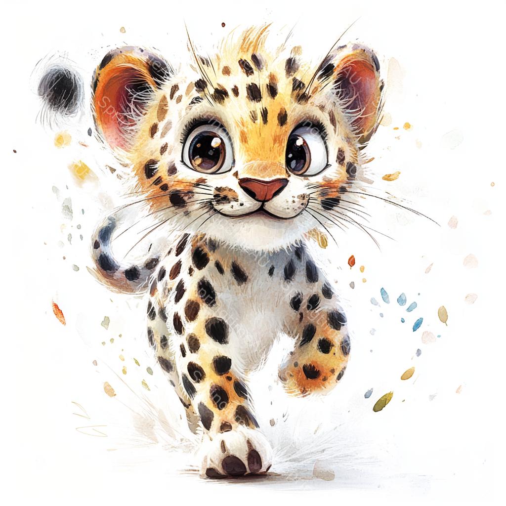 16 Quirky Funny Leopard Clipart, Cute Leopards Clipart, Cartoon ...