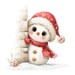 16 Peeking Snowman Clipart, Cozy Winter, Festive Holiday, Cute ...