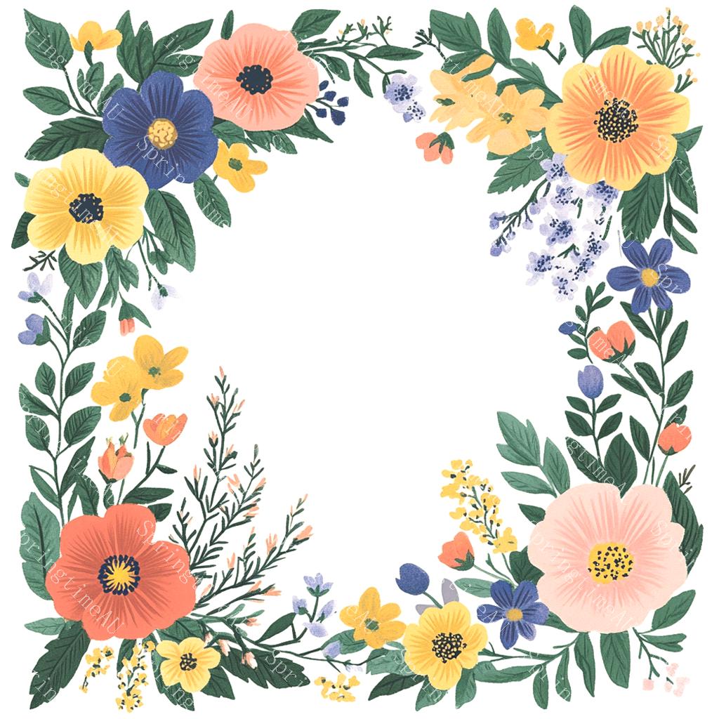 14 Cute Floral Frames Clipart, Floral Frame Borders, Wildflower Frame ...
