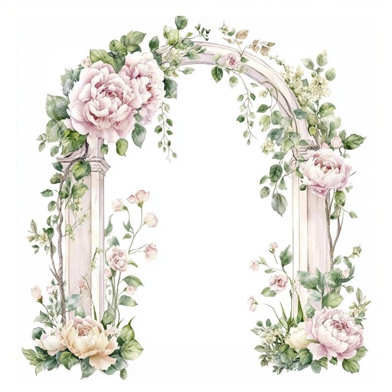 20 Wedding Arch Clipart, Wedding Ceremony Arches, Vintage Floral Arch ...