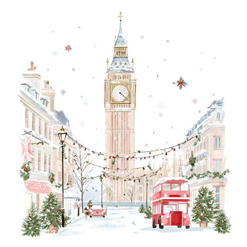 20 Christmas in London Clipart, Winter London, Cute London Travel ...