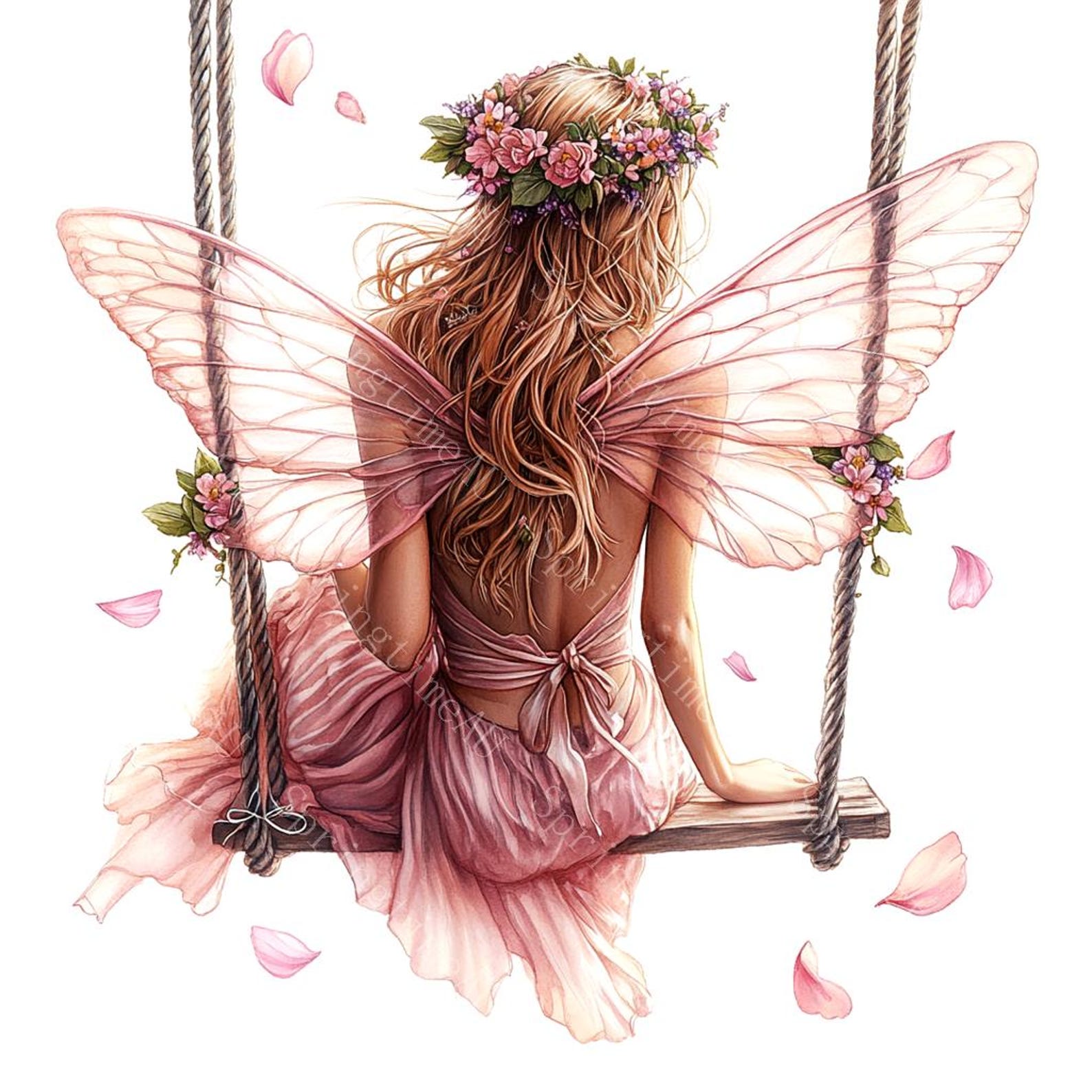 13 Floral Fairy Clipart, Pink Fairies Clipart, Forest Fairy, Printable ...