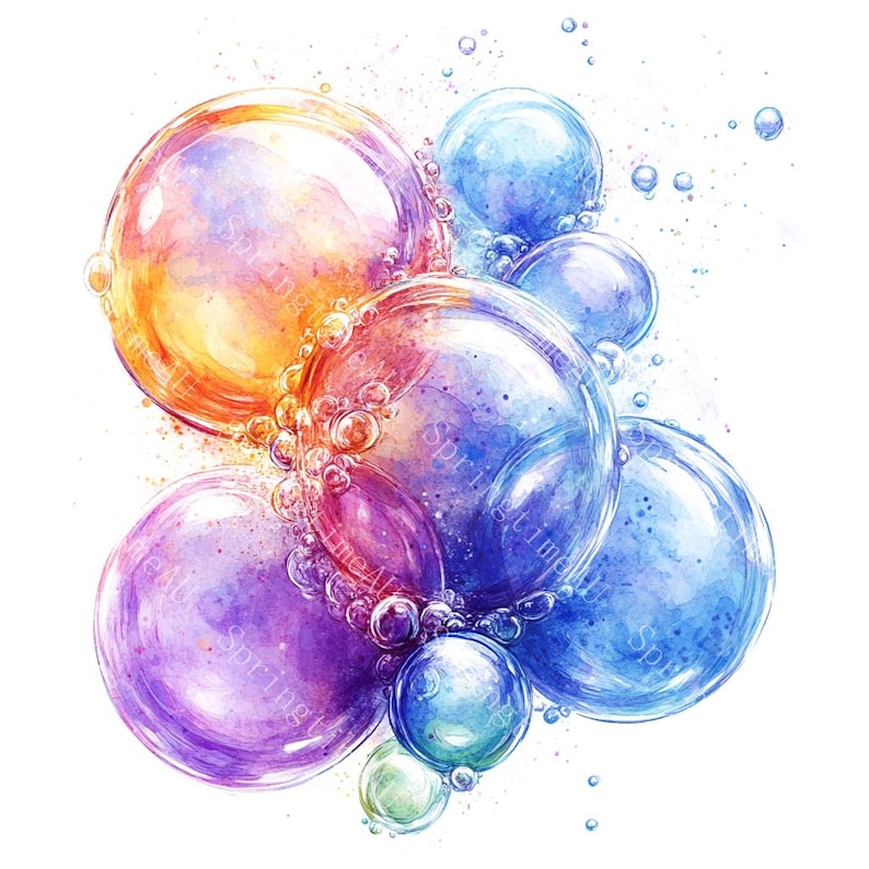20 Pastel Soap Bubbles Clipart, Bubbly Clipart, Fantastic Bubbles ...