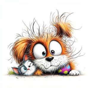 14 Quirky Dog and Cat Clipart, Pals, Companionship, Friendship ...
