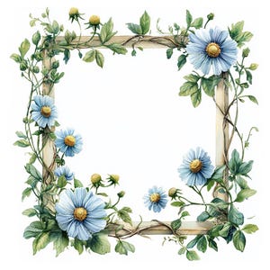 20 Spring Leaves Frames Clipart, Floral Frames Clipart, Greenery ...