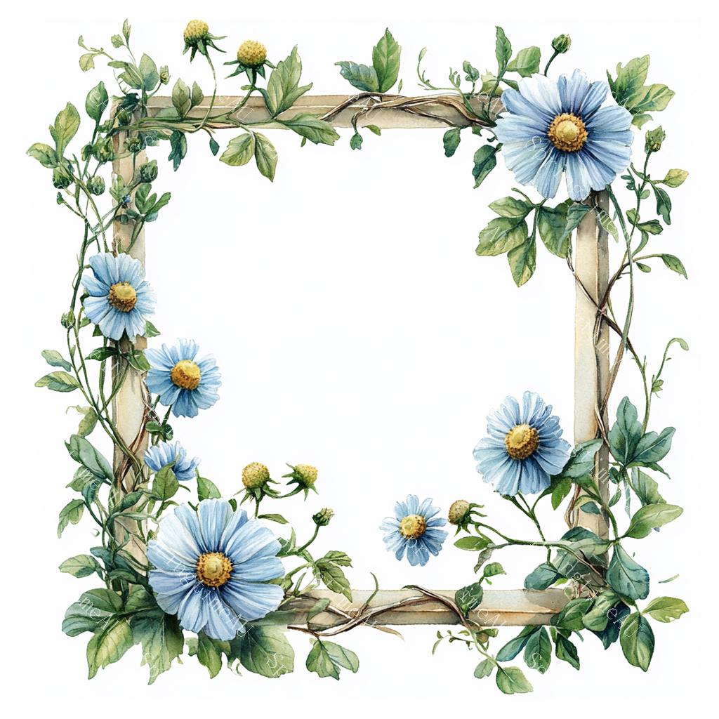 20 Spring Leaves Frames Clipart, Floral Frames Clipart, Greenery ...