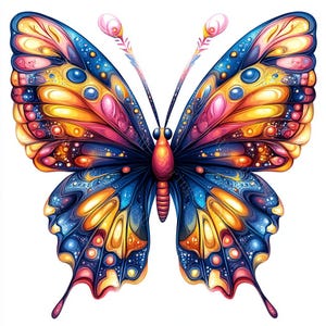 18 Glitter Butterflies Clipart, Floral Butterflies, Colorful ...