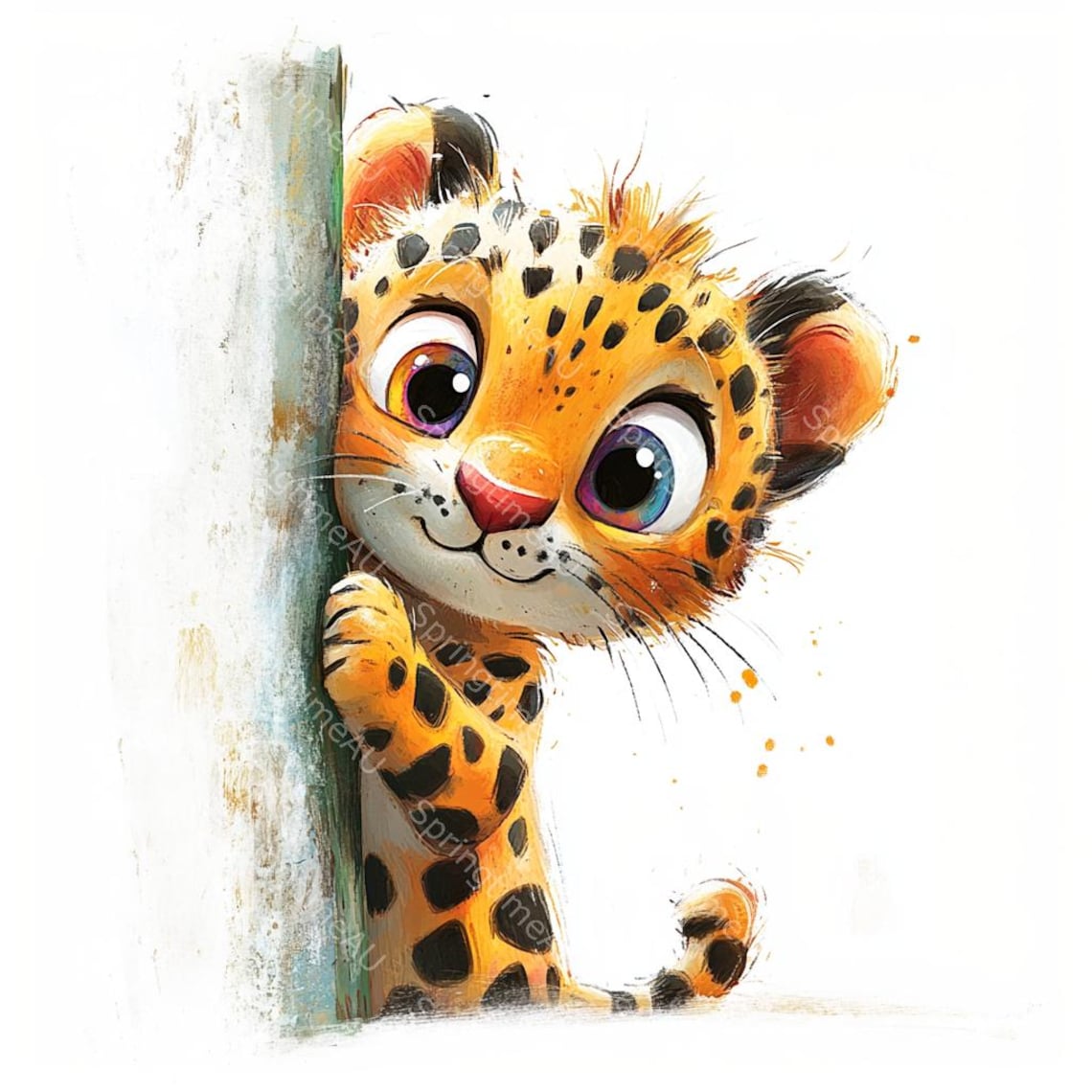 16 Quirky Funny Leopard Clipart, Cute Leopards Clipart, Cartoon ...