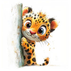 16 Quirky Funny Leopard Clipart, Cute Leopards Clipart, Cartoon ...