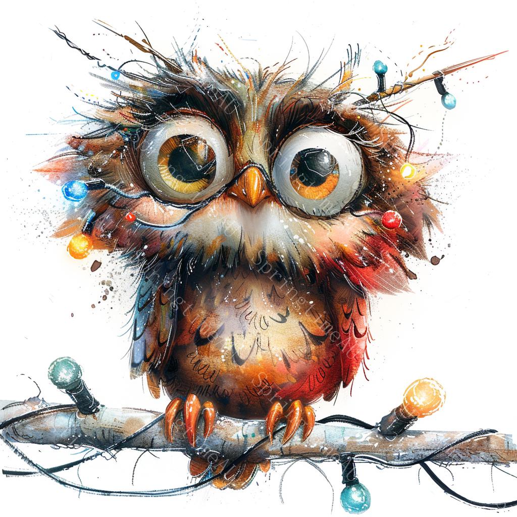 16 Funny Quirky Owl Clipart, Quirky Frazzled Owls, Cute Owl ...