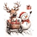 20 Quirky Snowman & Reindeer Christmas Clipart, Planners Holiday Cards ...