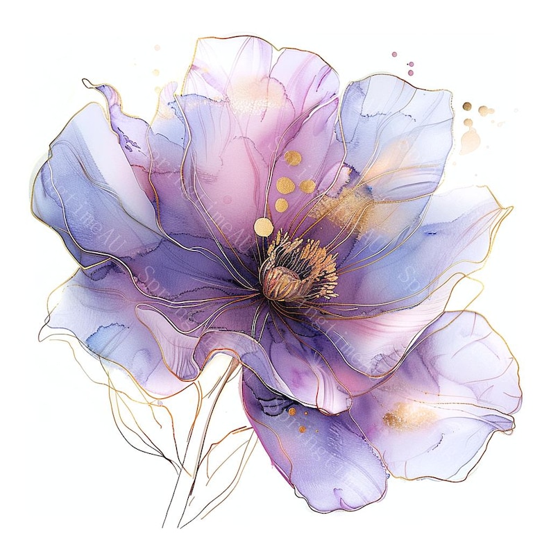 18 Abstract Flowers Clipart, Purple Flower, Dreamy Purple, Flowers ...