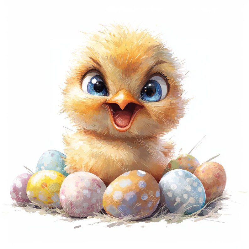 20 Easter Chick Clipart, Baby Chicks Eggs Clipart, Spring Chick ...