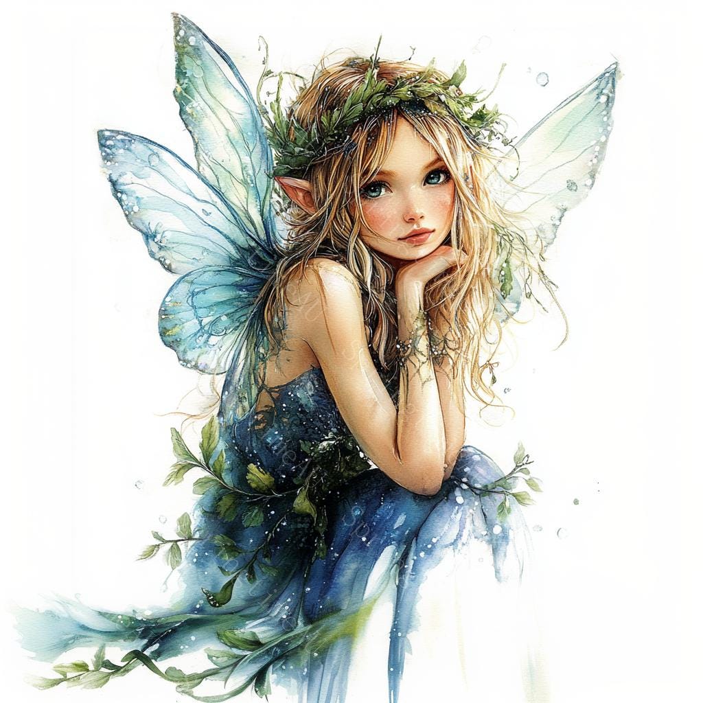 18 Forest Fairy Clipart, Green Fairies Clipart, Magical Fantasy ...