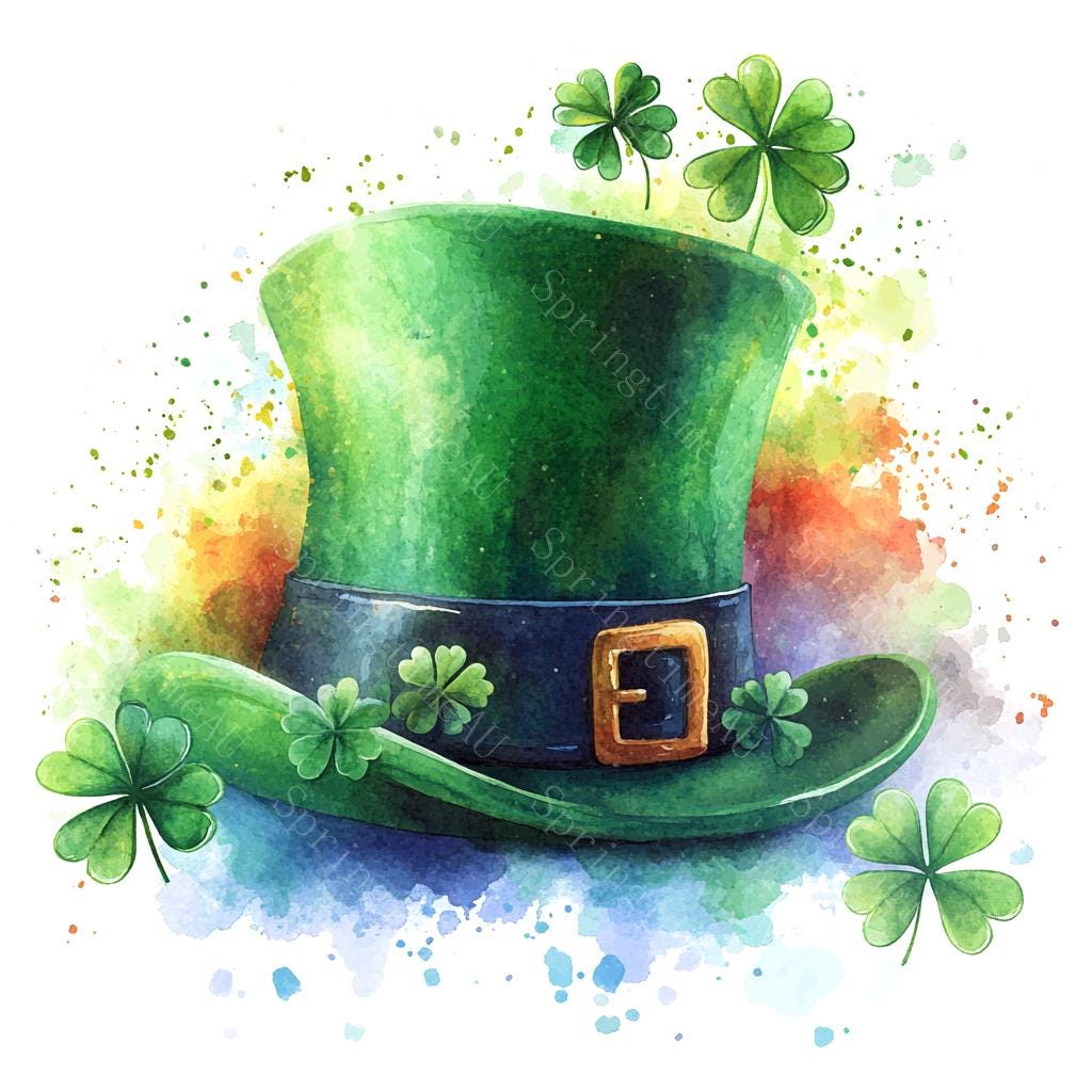 18 Leprechaun Hat Clipart, Green Hat, Saint Patrick's Day, Printable ...