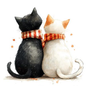 18 Kitten Love Clipart, Romantic Cats Clipart, Love Cats, Printable ...