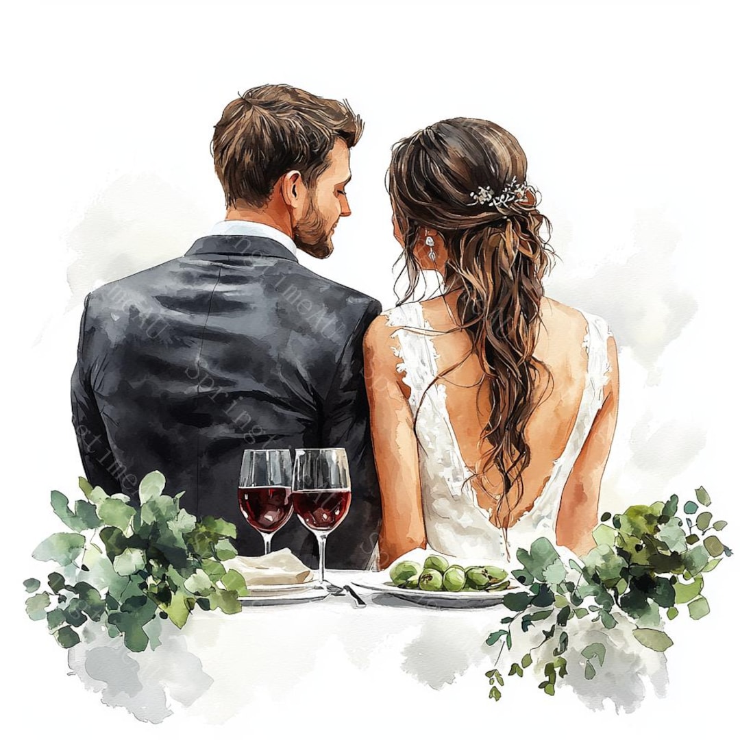 18 Bride and Groom Clipart, Wedding Invitation,wedding Couple ...
