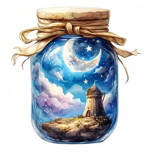 20 Magical Jars Clipart, Fairytale Magic, Fantasy Clipart, Printable ...