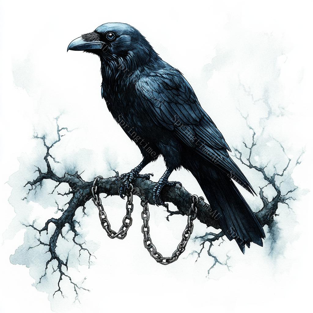 20 Black Raven Clipart, Halloween Crow, Halloween Clipart, Printable ...