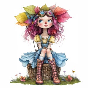 18 Quirky Spring Girl Clipart, Cute Girl, Funny Girl, Printable ...
