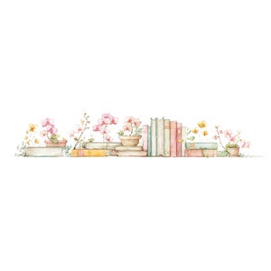 20 Pastel Floral Book Borders Clipart, Wildflowers Border Clipart ...
