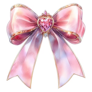 20 Pink Coquette Bows Clipart, Pink Ribbon, Valentines Day Bow ...