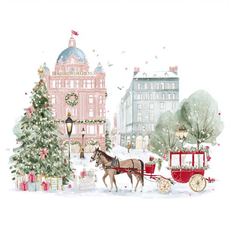 20 Christmas in London Clipart, Winter London, Cute London Travel ...