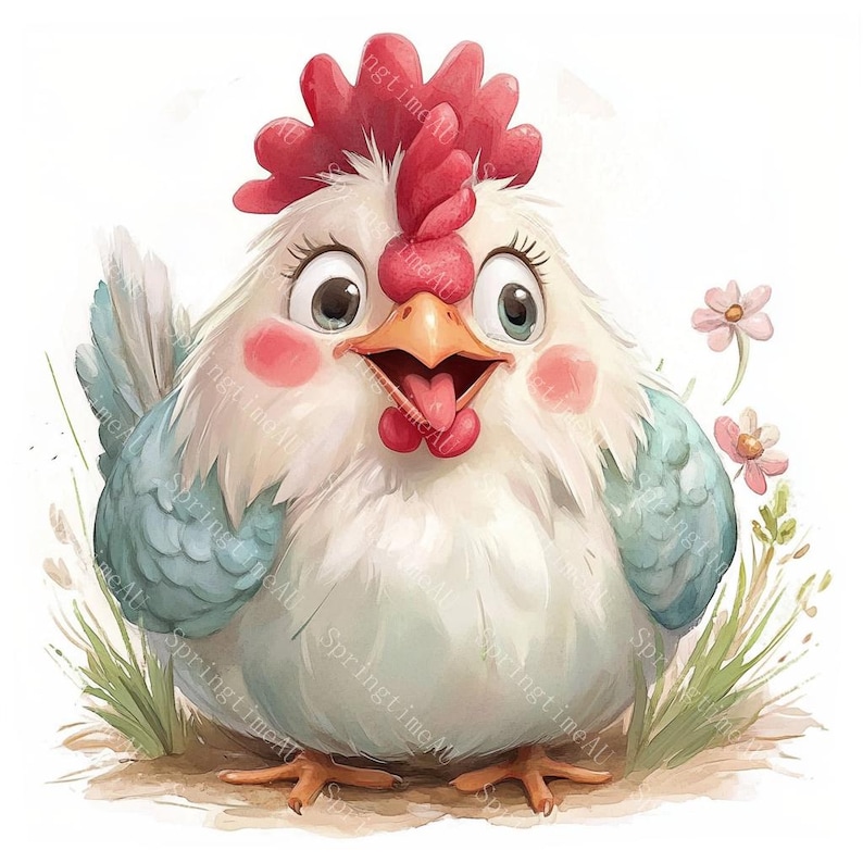 16 Cute Chicken Clipart, Cute Farm Rooster, Baby Chicken, Country ...