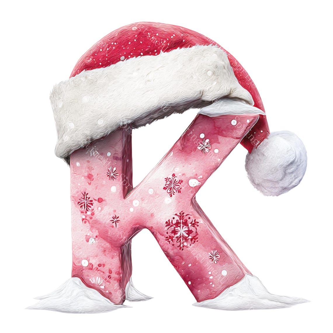 26 Pink Christmas Alphabet Clipart, Santa Letter Frame, Printable ...
