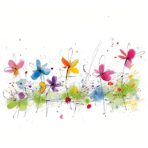 20 Sketched Colored Wildflowers Clipart, Doodle Hand Drawn Flower ...
