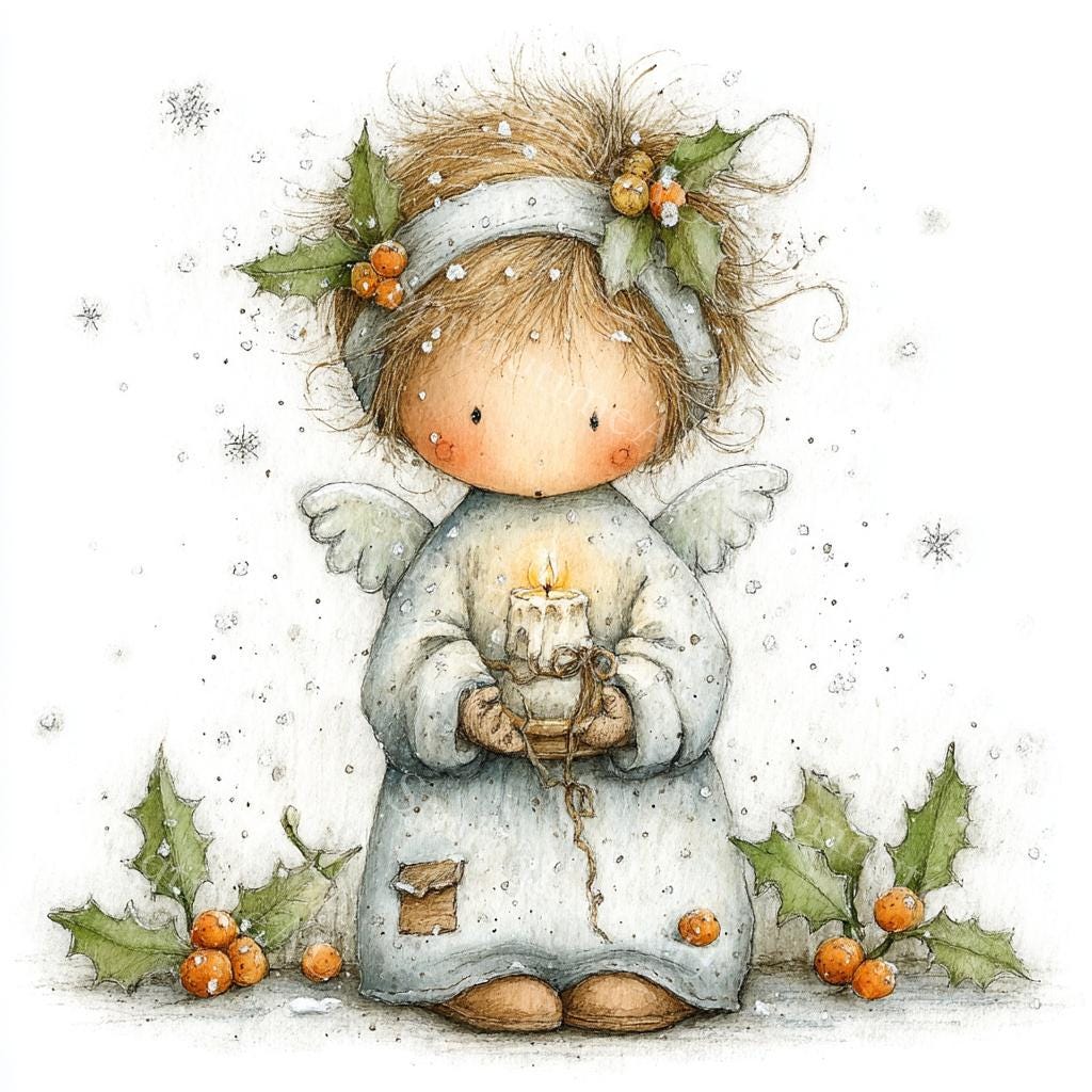 20 Whimsical Christmas Angel Clipart, Cute Holiday Graphics, Christmas ...