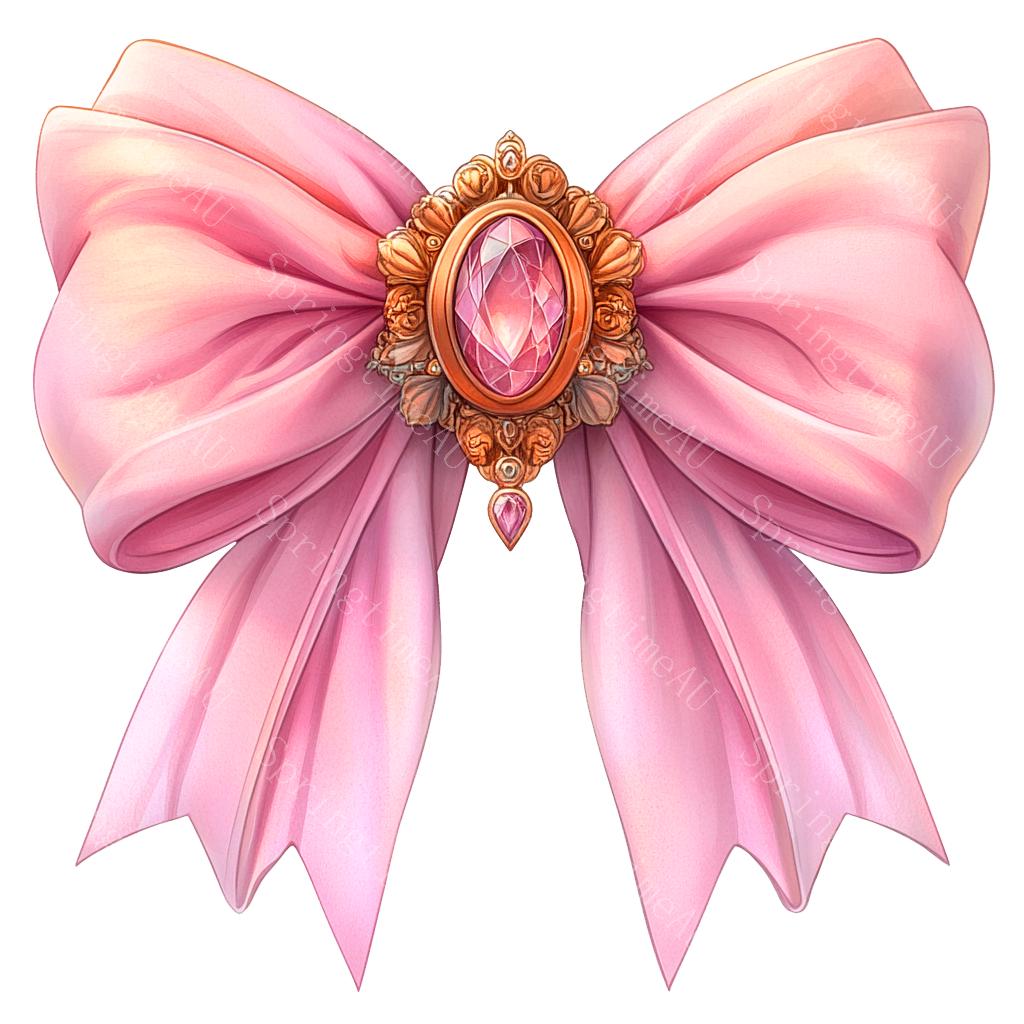 20 Pink Coquette Bows Clipart, Pink Ribbon, Valentines Day Bow ...
